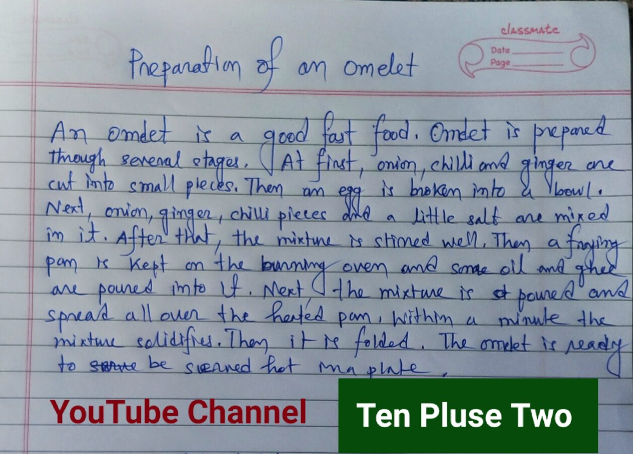 Omelet Processing Writing About 100 Words – Digital English
